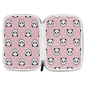 Pencil Case Panda Face Pen Case Pencil Bag Pouch Zipper Organizer Stationery Holder Storage Big Makeup Bag for Kids Teen Office College