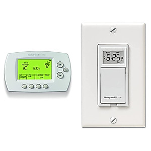 Honeywell Home RTH6580WF Wi-Fi Programmable Thermostat + RPLS730B Programmable Light Switch