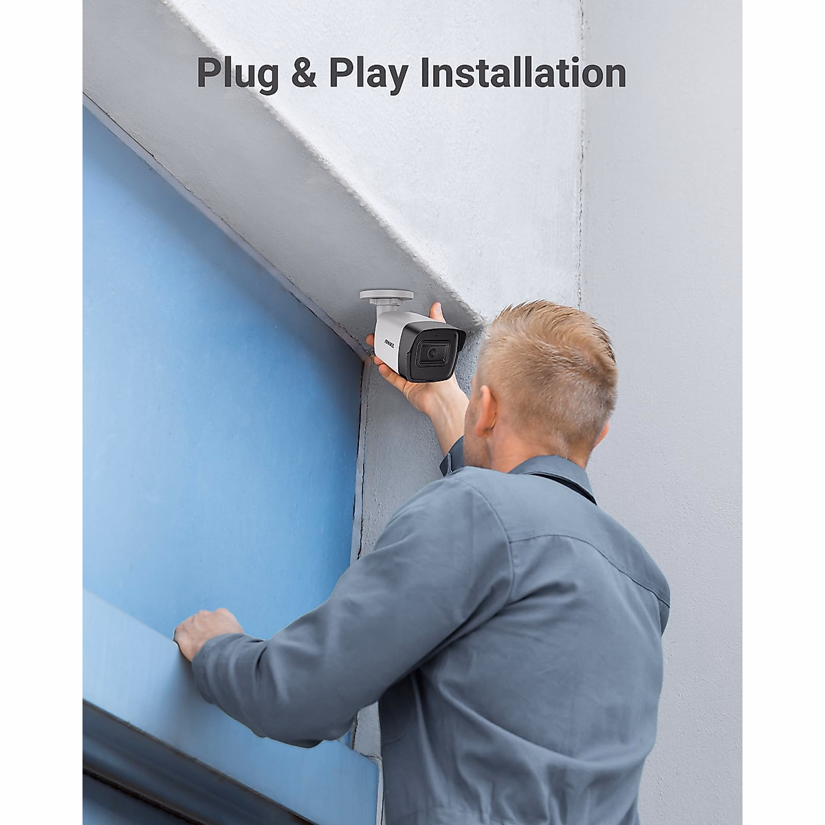 ANNKE C500 - 5MP Outdoor PoE Security IP Camera with Mic/Audio, 2.8mm Lens (116° FOV), 100 ft Night Vision, IP67 Waterproof, Smart Motion Alerts, RTSP, Surveillance Bullet Cam with SD Card Slot