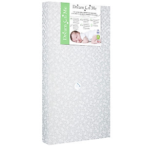 Dream On Me Dreamland Orthopedic Firm Fiber Crib and Toddler Bed Mattress, Greenguard Gold and JPMA Certified, Waterproof Vinyl Cover, Dual-Sided Mattress, Grey, Made In The U.S.A