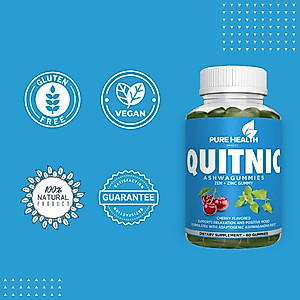 Quit-NIC, Quit Smoking Gummies, with Ashwagandha Calming QUITNIC to Help Stop Smoking Gummies, with Herbal All-Natural Ingredients - Support Your Journey to a Smoke-Free Life (60 Count)