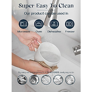 DOWAN Coffee Mug, 17 Oz Soup Mugs with Handle, Wide Large Coffee Mugs for Latte, Cappuccino, Tea, White Coffee Mugs Dishwasher & Microwave Safe, Set of 2, Wedding Gift