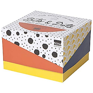 Now Designs Pinch Bowls, Bits & Dots, Assorted Colors - DIA 3.75 in x 1 in, 2oz | Set of 6.