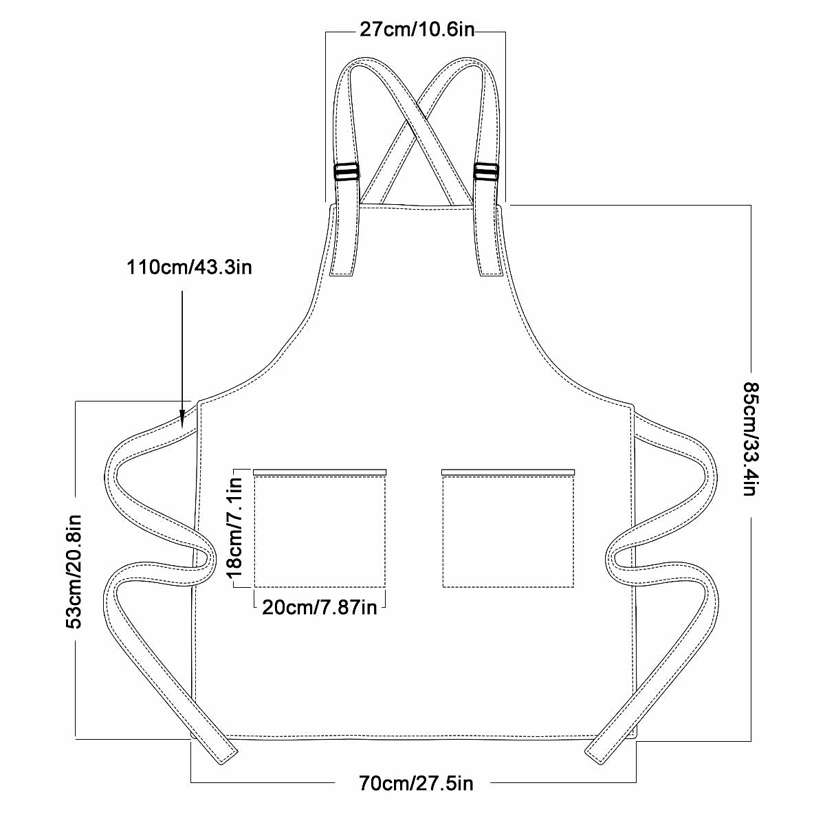 LshyMn Crab Apron 33.4L x 27.5W Inches with 2 Pockets Kitchen Cooking Extra Long Waist Tie Adjustable Shoulder Straps Apron for Men's Women's Kitchen Apron WQLSMN4