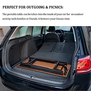 Frylr Folding Computer Desk with Plugs & USB Ports, Home Office Desks Foldable 43.3x19.6x29.5 Inch Study Table for Student Writing Desk for PC/Laptop, No Installation, Walnut + Black Leg