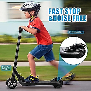 Riding'times Electric Scooter for Kids Ages 4-10, Up to 6.2Mph & 6.2 Miles Range, 5 Inch PU Tire, Ul2272 Certified Approved Kick E Scooter for Boys Girls