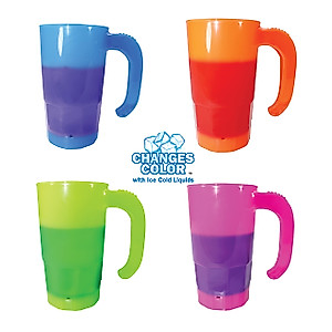 AAkron 20oz. Color Changing Stackable Beer Stein, Top Shelf dishwasher safe, BPA Free – set of 12 (Colors may vary)