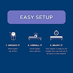 Tempur-Pedic TEMPUR Supreme 3-Inch Mattress Topper, Medium Firm, Queen, White