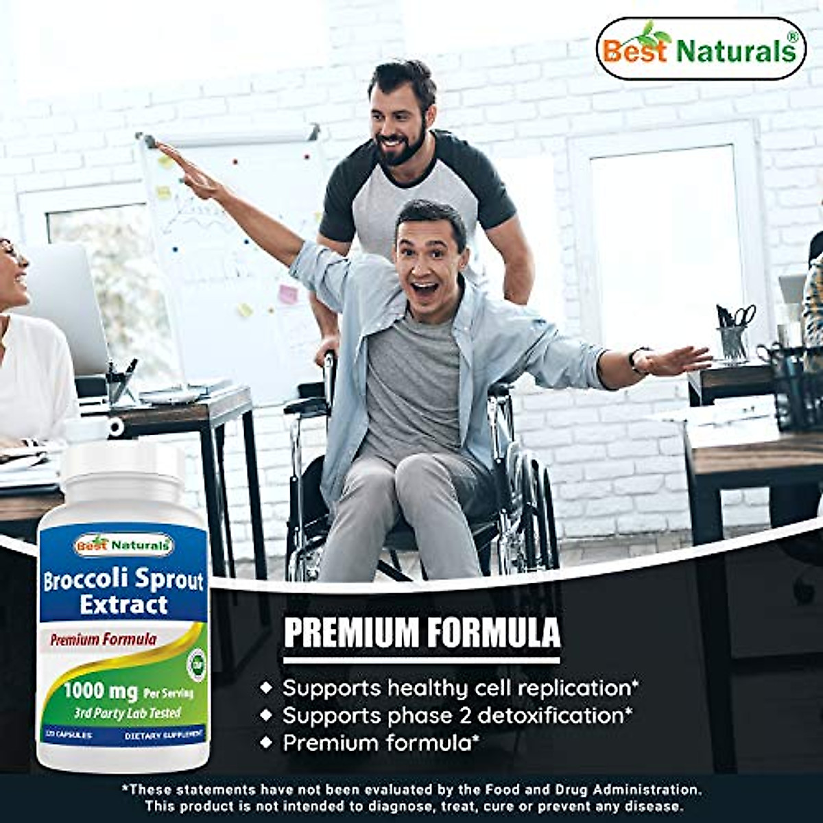 Best Naturals Broccoli Sprouts Extract, 1000 mg, 120 Count