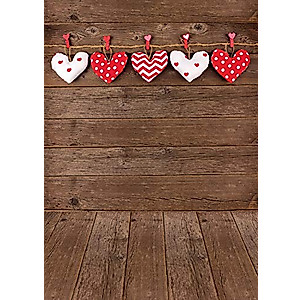 LTLYH 7x5ft Valentine's Day Wooden Board Backdrop Valentine's Day Love Hearts Vintage Wood Plank Backdrop Kid Baby Lovers Girl Photography Decorations Photo Background 091