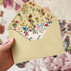 Artoid Mode 24 Pack Vintage Wildflower Thank You Cards Flower Greeting Cards Gift With Envelope Sticker Blank Note Cards for Birthday Wedding Baby Shower Bridal Shower, 4 x 6 Inch