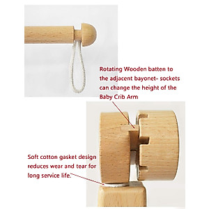 AONTUS Baby Crib Mobile Arm Infant Bed Decoration Hanger 100% Natural Beech Wood Holder Arm