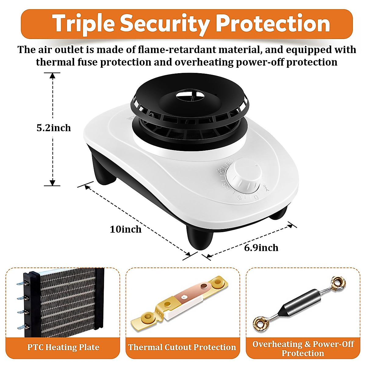 Air Dryer, 131°F Warm Air Circulator and Stor Dry fit Small Spaces(160sq ft), Silent Design 180W Low Power Draw Marine Dehumidifier Against Humidity, Accelerates Air Drying and Circulation