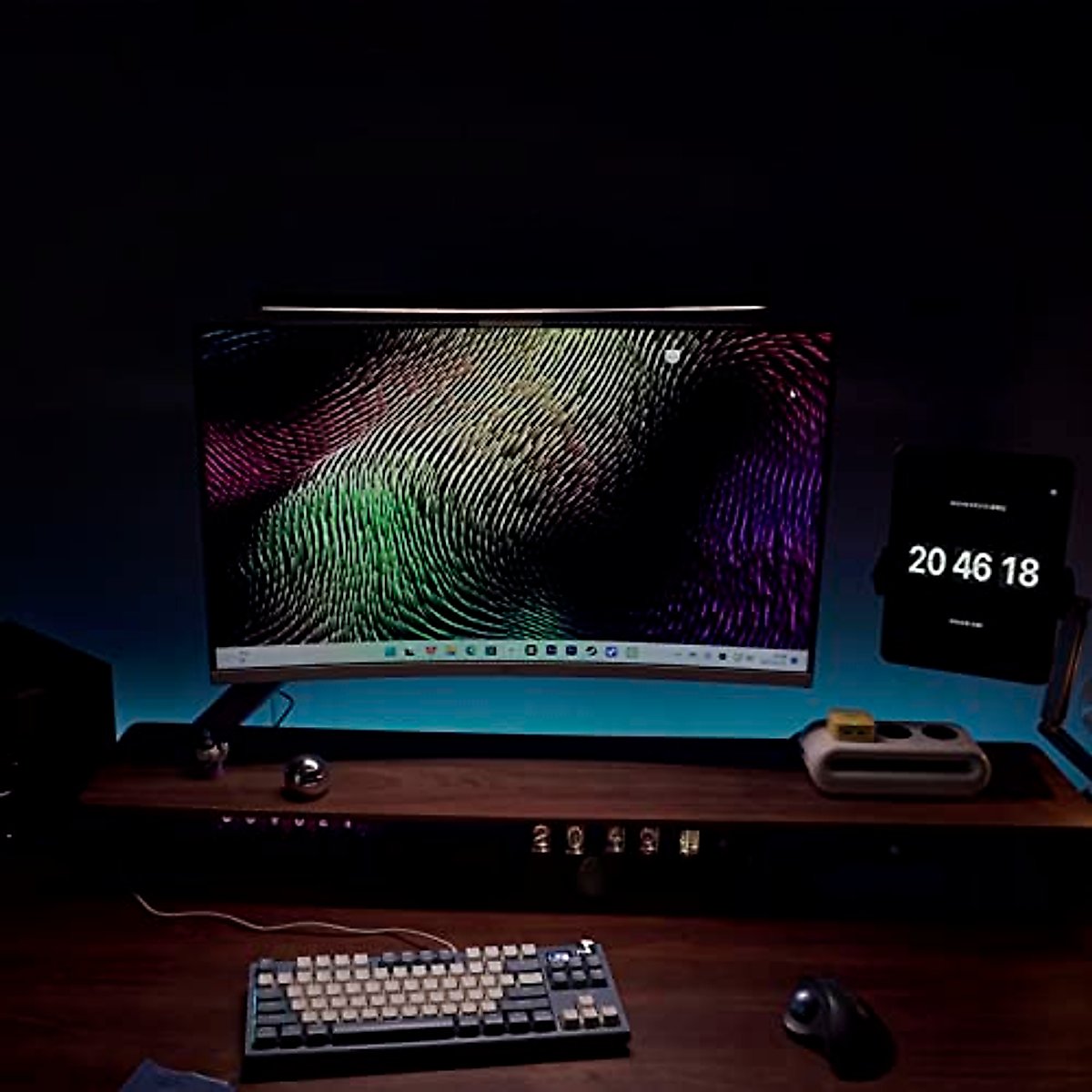 LYMAX Curved Monitor Light Bar: LED Computer Desk Lamp,Monitor Lamp with Remote,USB Screen Light,No Glare Task Lamp,Eye Caring Computer Light,Clip on Keyboard Light for Home Office Meeting Gaming