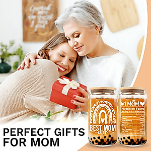 Mothers Day Gifts for Mom from Daughter, Son, Kids, Husband - Mom Gifts for Wife - Birthday Present for Mom, Mama Gifts, Mother Gifts - New Mom, First Time, Bonus MomGift Ideas - 16oz Can Glass Cup