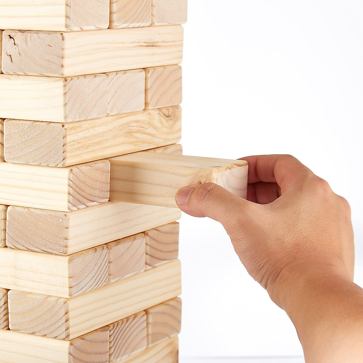 MBGBrybelly Teetering Tower with Carrying Case - Giant Block Tower Game with Jumbo Wooden Blocks - Stands Up to 4 Feet Tall - Parties, Tailgates, Bar Patios, Beach Fun, and Indoor/Outdoor Play