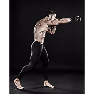 DRSKIN Compression Cool Dry Sports Tights Pants Baselayer Running Leggings Yoga Rashguard Men (M, Black)