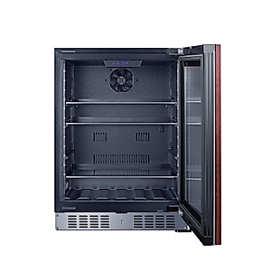 Summit Appliance AL57GPNR Commercial 24" Wide 5.0 Cu.Ft. Built-in Undercounter ADA Compliant Beverage Center with Panel-ready Glass Door, Black Cabinet, Factory Installed Lock and Digital Controls