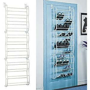 GPCT Over The Door Wall Hanging 36-Pair Shoe Rack. Fits Over Standard-Size Doors, 12 Shelves Design, Holds Sneakers, Heels, Sandals, Low Boots. Shelf Closet Wall Hanging Organizer Storage Shoe Stand