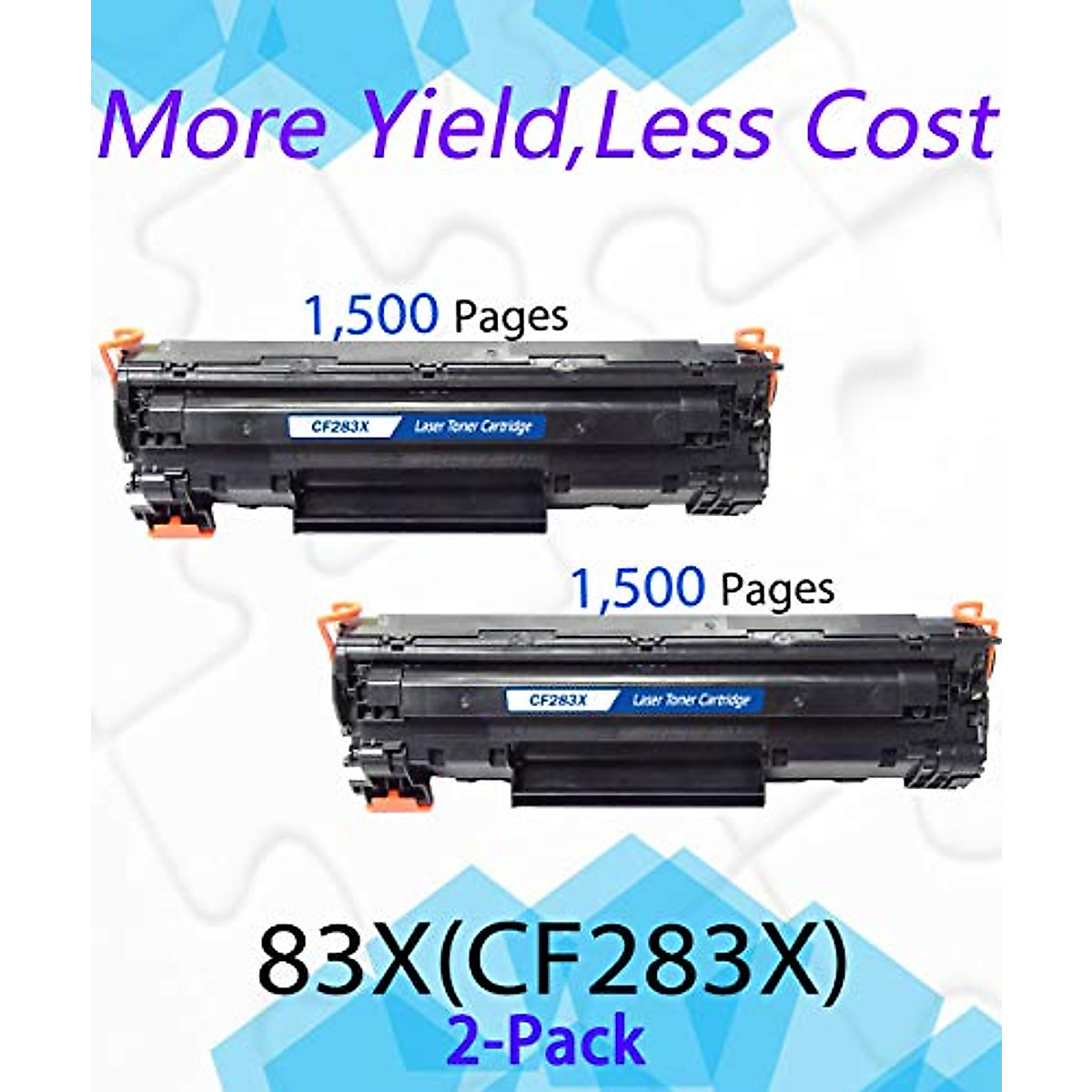 EASYPRINT 2-Pack Compatible 283X CF283X Toner Cartridge Replacement for 83X Used for HP Pro M125, M125a, M125fw, M126, M126a, M127, M127fn, M127fw, M201, M201mfp, M225, M225mfp Printer