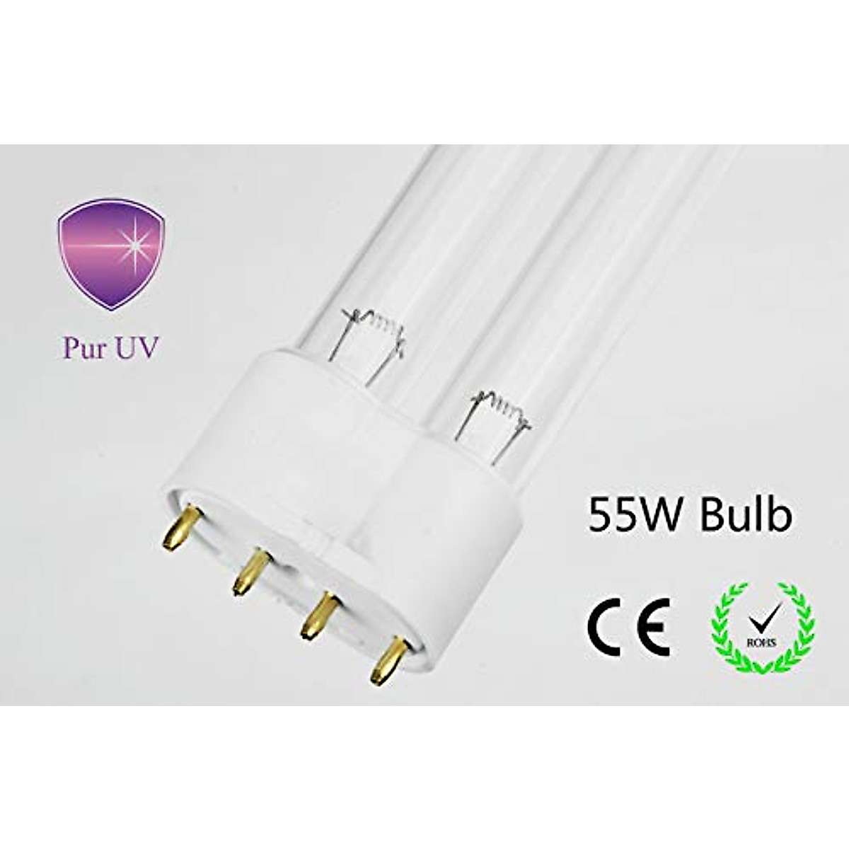 Pur UV 55W Light Bulb Replacement Sanitizer Air Purifier 4 Pins Base 2G11 Household Pet House Cleaning