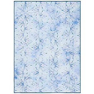 SAFAVIEH Machine Washable Slip Resistant Collection 6' 7" x 9' Light Blue/Lavender Inspired by Disney's Frozen II - Element Kids Bedroom Nursery Playroom Area Rug