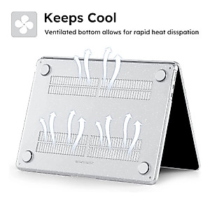 iCasso for MacBook Air 13.6 Inch Case 2022 2023 Release A2681 M2 Chip with Retina Display，Glitter Hard Shell Case for MacBook Air M2 + Keyboard Cover + Screen Protector -Glitter Black Gradient