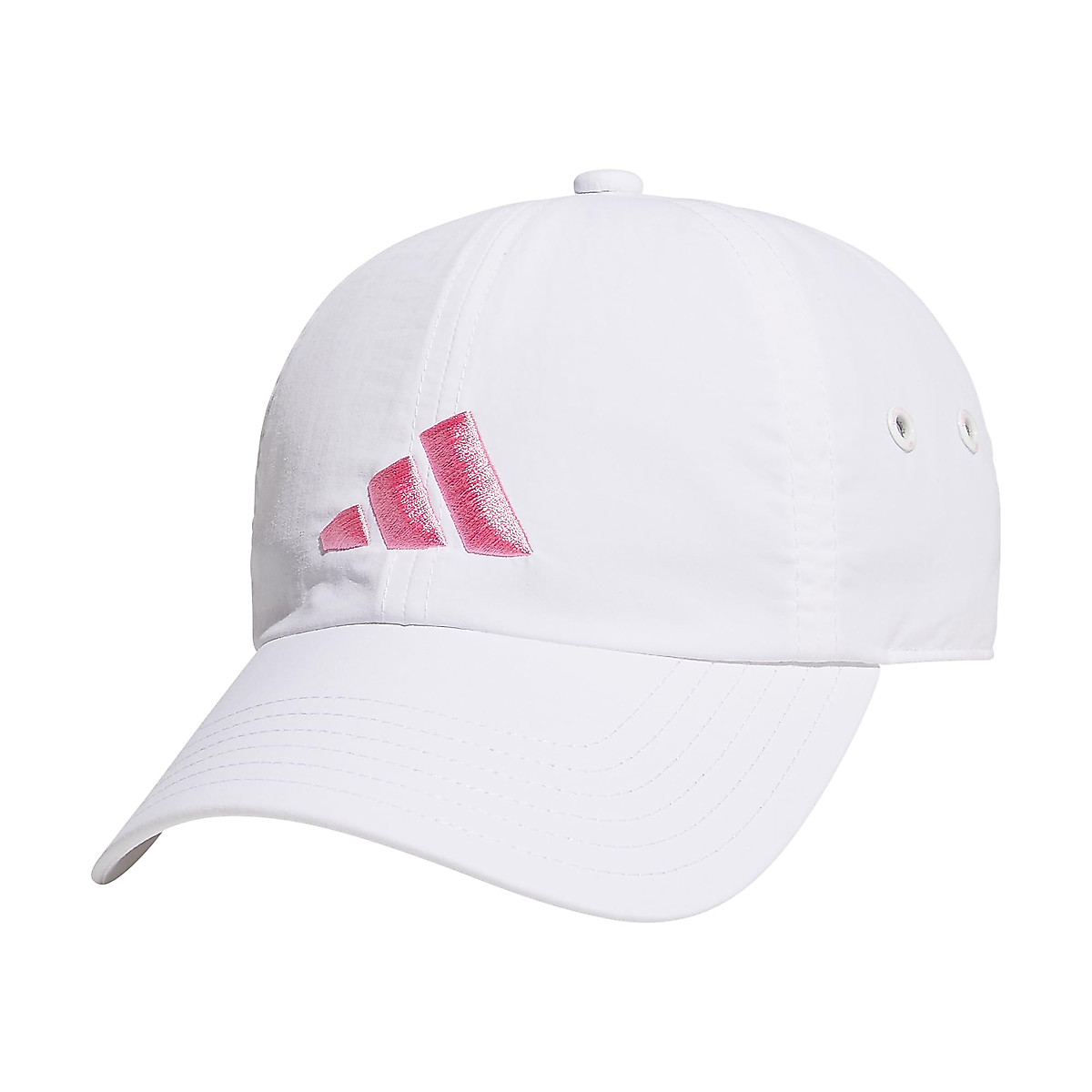 adidas Women's Influencer 3 Relaxed Strapback Adjustable Fit Hat, White/Bliss Pink, One Size