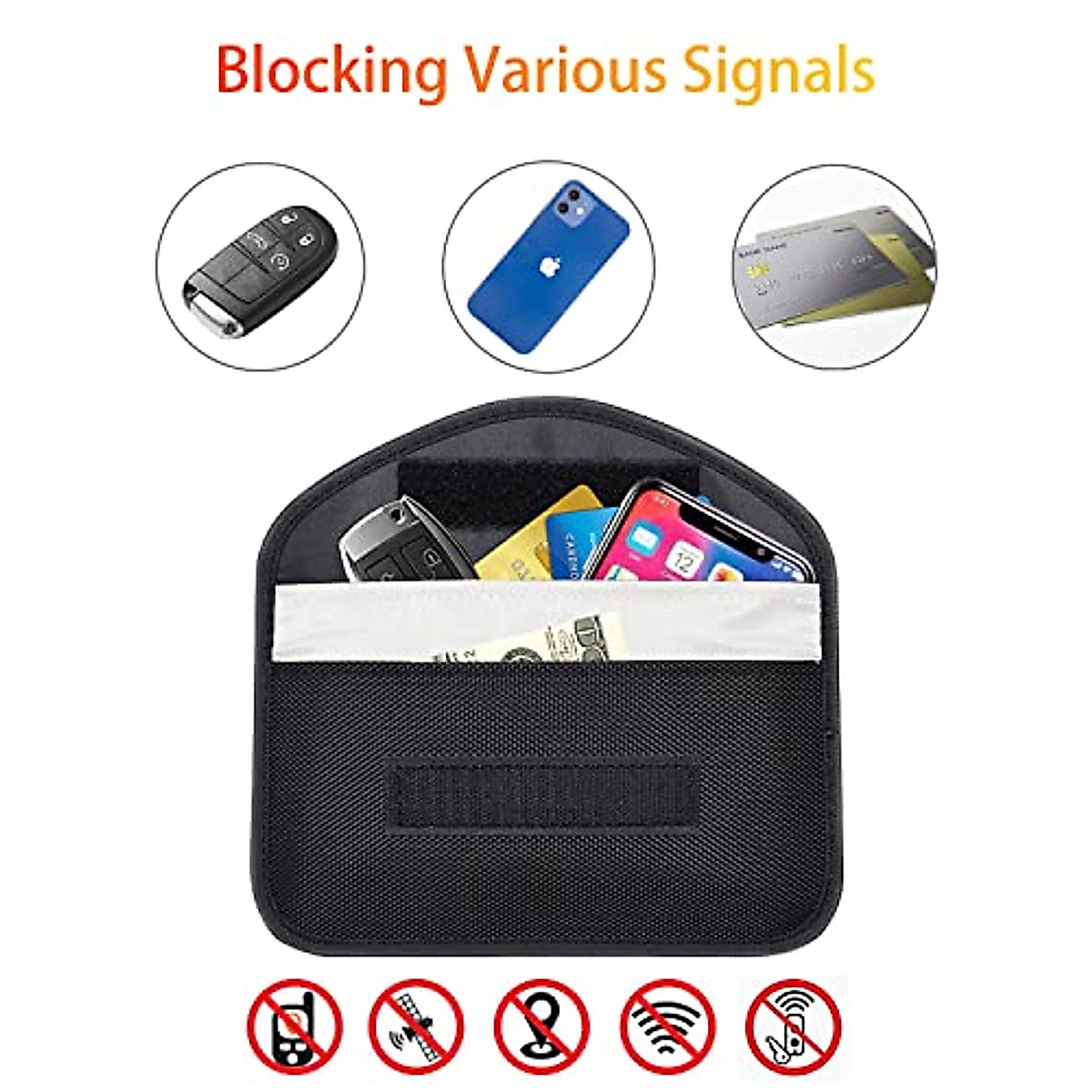 Zolunu Signal Blocking Bags, with for Key Fob Faraday Bags Car Keys and Cell Phone, Car RFID Anti-Theft Signal Blocker, Gifts Set for Men