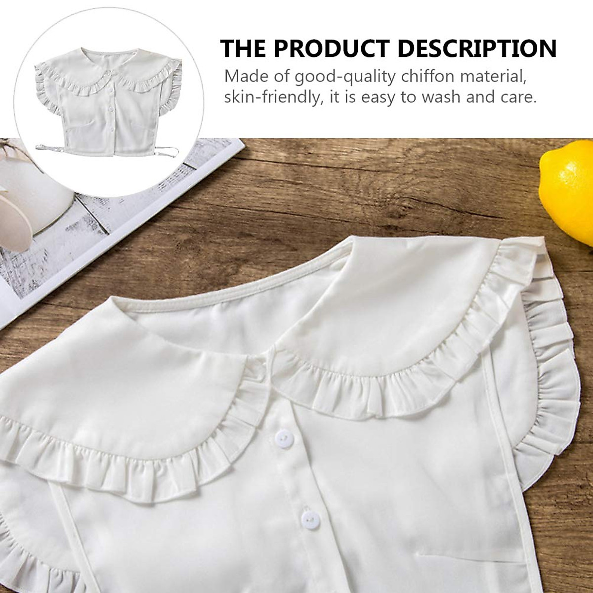 KESYOO Detachable Collars for Women Fake Collar White Faux Collar Sweet Chiffon Doll Collar Half Shirts Collar Costume Collar False Collar Women Girls