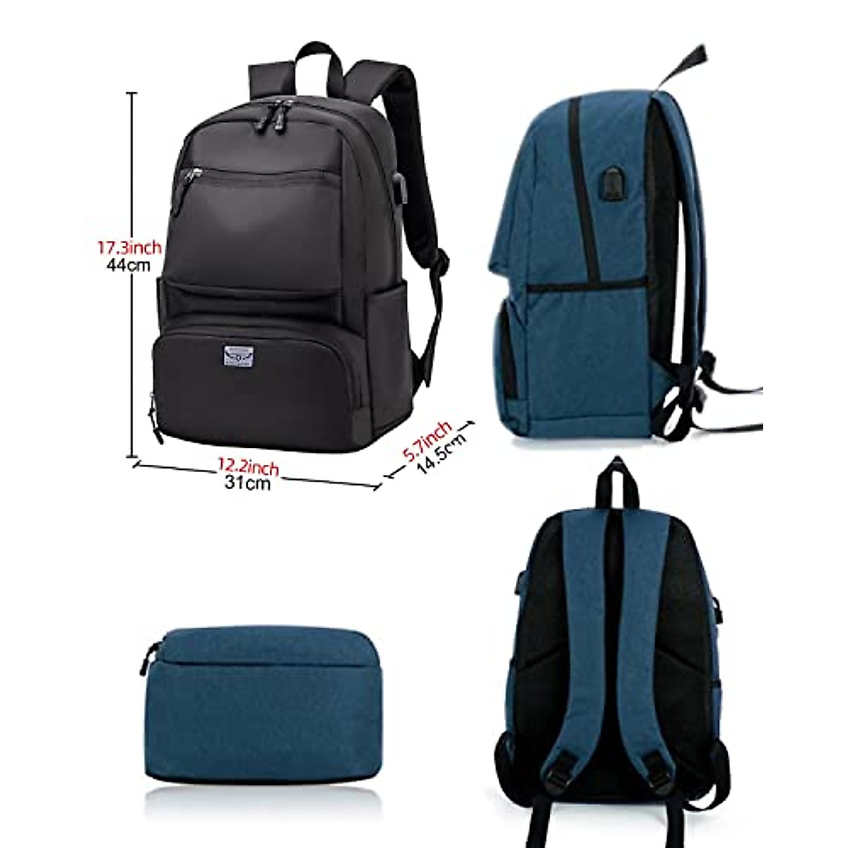 SMITH SURSEE Travel Laptop Backpack 15.6 Inch Business Anti Theft Slim Durable Laptops Backpack with USB Charging Port Water Resistant College School Computer Bag Gifts for Men & Women