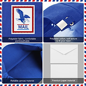 Hicarer Mailman Costume Adult Mail Carrier Costume Kit Halloween Costume for Adults Career Cosplay Halloween Postal Costume (Large)