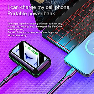 E10 True Wireless Earbuds Bluetooth 5.3 Headphones Touch Control with Wireless Mobile Power Earbuds Headphones Charging Case IPX4 Waterproof Stereo Earphones in-Ear Built-in Mic Headset