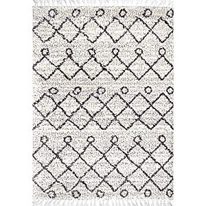 nuLOOM Roseanne Transitional Shag Area Rug, 10' x 14', Ivory