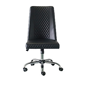 MAYAKOBA Estelle Office Chair (Set of 2) Adjustable Height Desk Chair Conference Room Salon Customer Seating Luxury Soft Leather with Rolling Base, Black