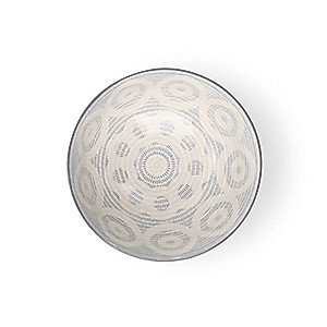 Signature Housewares Pad Print Set of 4 Assorted 6” Bowls, for cereal, ice cream, soup, PP32 Plata Grey