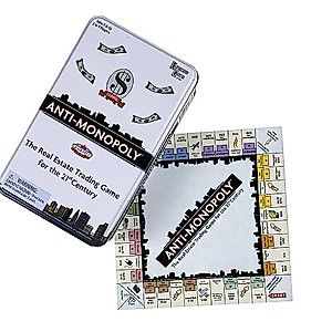 Anti-Monopoly Game Tin Travel by University Games |The Real Estate Trading Game for the 21st Century | Fun, Challenging Game in Travel Tin | For Ages 8 Years and Up