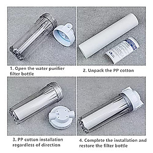 1/5 Micron Whole House Water Filter Cartridge, Sediment Water Filter Replacement Cartridge PP Cotton Filter for Reverse Osmosis Water Filter System Under Sink Well Water,40inch/5 micron,1pcs