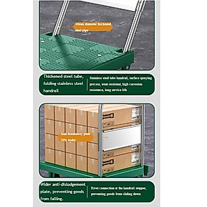 Generic Folding Foldable Moving Warehouse Push Hand Truck Heavy Duty Platform Cart Dolly Transport Truck for Heavy Thing Moving,Hold Up to 440 Lbs (Blue)