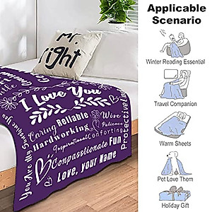 SIMIEEK Custom Blanket for Grandma Personalized to My Grandma from Grandkids Letter Throw Blanket for Couch Bed Sofa, Mothers Day Birthday Gifts