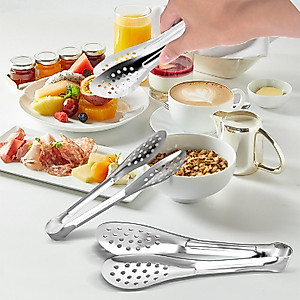 10PCS Serving Tongs, Small Kitchen Tongs,XEVOM Stainless Steel small tongs, Appetizer Tongs Ice Tongs Mini Sugar Tongs (5 Inch)