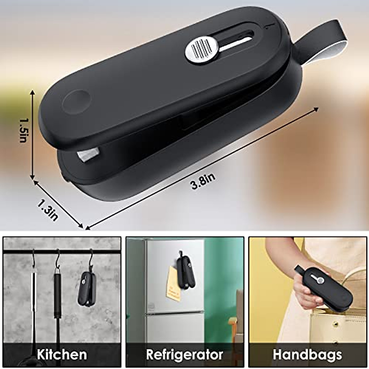 ODSD Mini Bag Sealer, 2 IN 1 Heat Sealer & Cutter Battery Powered, Portable Handheld Bag Resealer Vacuum Sealer Saver Machine Kitchen Gadget for Chip Bags Food Storage (Battery Included)