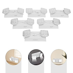 sertheha 6PCS LED Emergency Lights, Two Head Adjustable Emergency Lighting Fixtures with Battery Backup,Commercial Emergency Exit Light Safety Lamp Emergency Exit Sign Wall Mount