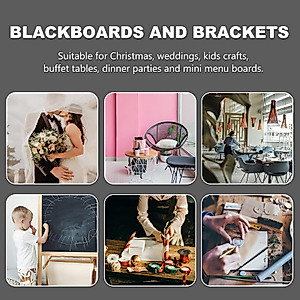 Wood Mini Chalkboard Signs, Food Signs, Wooden Message Board Desk, Small Wood Chalkboard Labels with Easel Stand for Wedding Signs(5pcs)