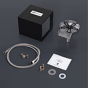 Glass Rinser for Kitchen Sink, M Mehoom Metal Cup Washer for Sink, Bottle Rinser Sink Attachment for Home, Glass Washer for Bar Sink, Kitchen Sink Accessories, Stainless Steel, Brush Nickel