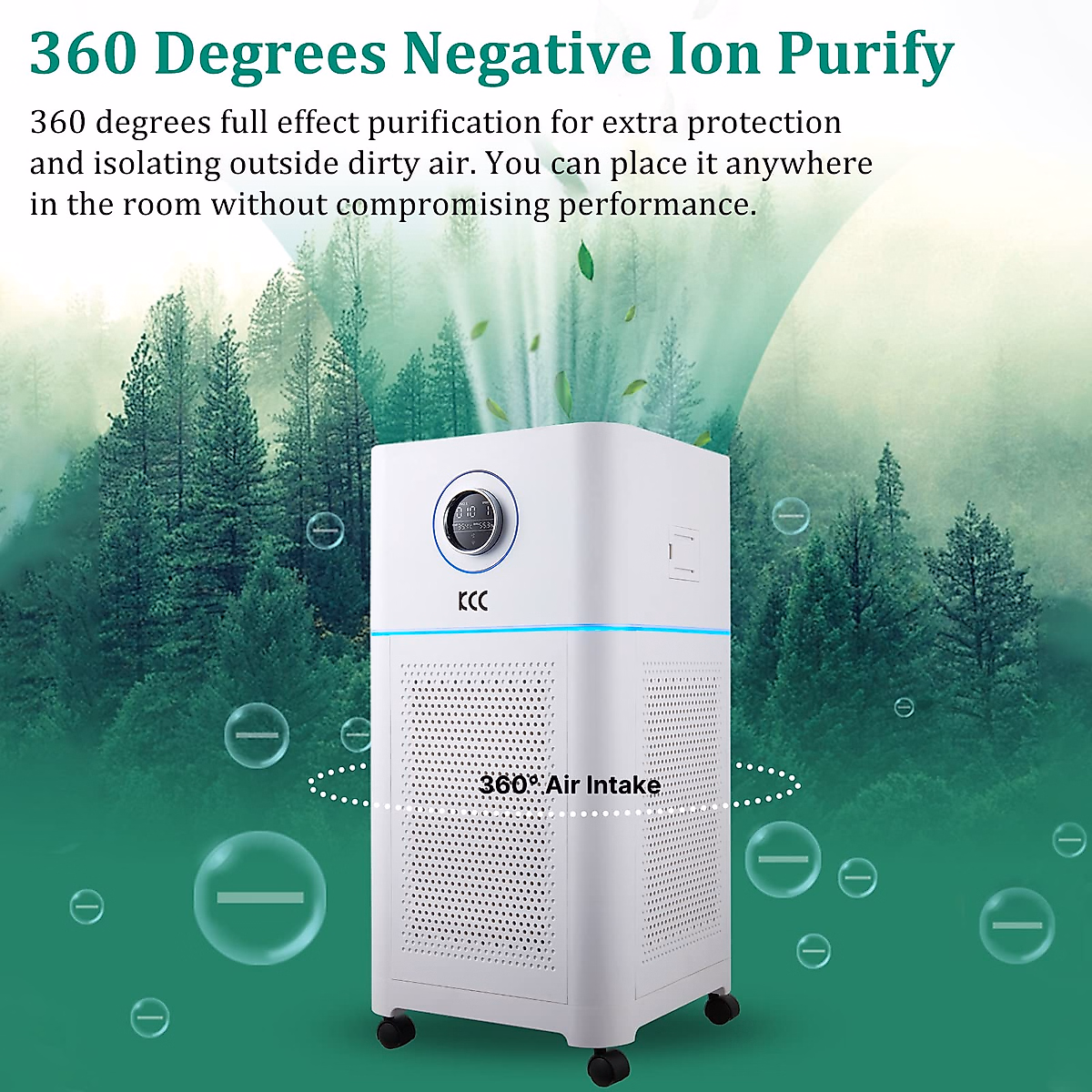 KCC Air Purifier for Home Large Room, Quiet Air Cleaner for Bedroom with Washable Pre-Filter, 646 SqFt Coverage