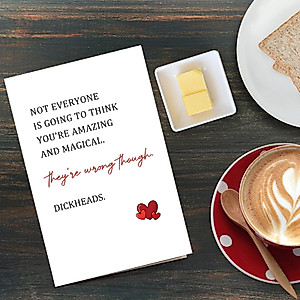 Qiliji Funny Encouragement Card for Men Women, Support Card for Friend, Affirmation Card for Sister Brother, Thank You Card, Not Everyone Think You're Amazing And Magical