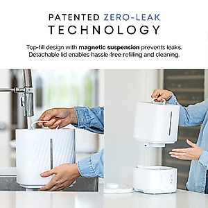 MIKO Humidifier With Cool and Warm Mist, Ultrasonic Humidifiers for Large Room & Bedroom- Water Filter, Auto Mode, No Leak Design, Sleep Mode, Built-in Timer, Humidifier for Babies & Home