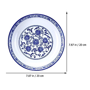 Luxshiny Blue White Porcelain Bowl Chinese Ceramic Bowl Asian Bowl Serving Bowls for Noodle Soup Salad Pasta Rice Porridge Fruits Udon Soba Phos 8inch