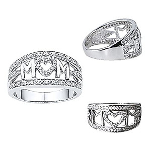 Mother's Day Ring Bridal Zircon Diamond Elegant Engagement Wedding Band Gift New Heart-Shaped Love Ring